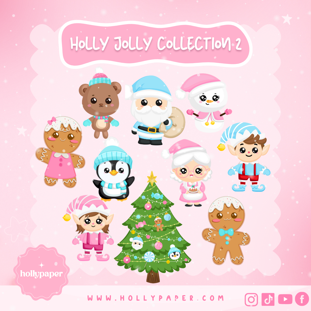 Holly Jolly set 2 - Hollypaper